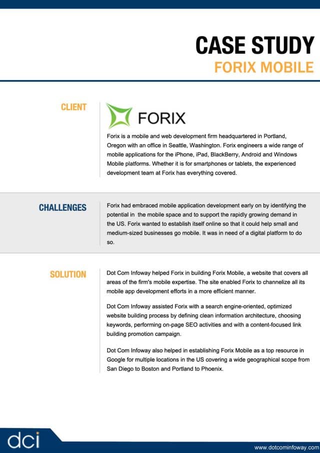 Forix Mobile - Case study