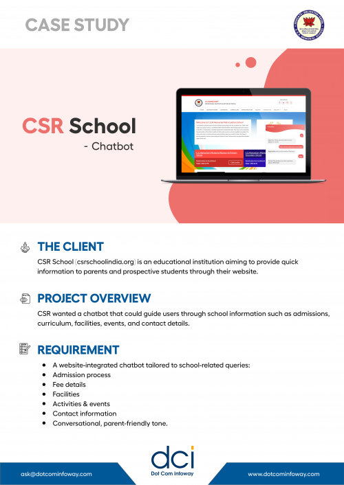AI Chatbot Development Case Study CSR School | DCI